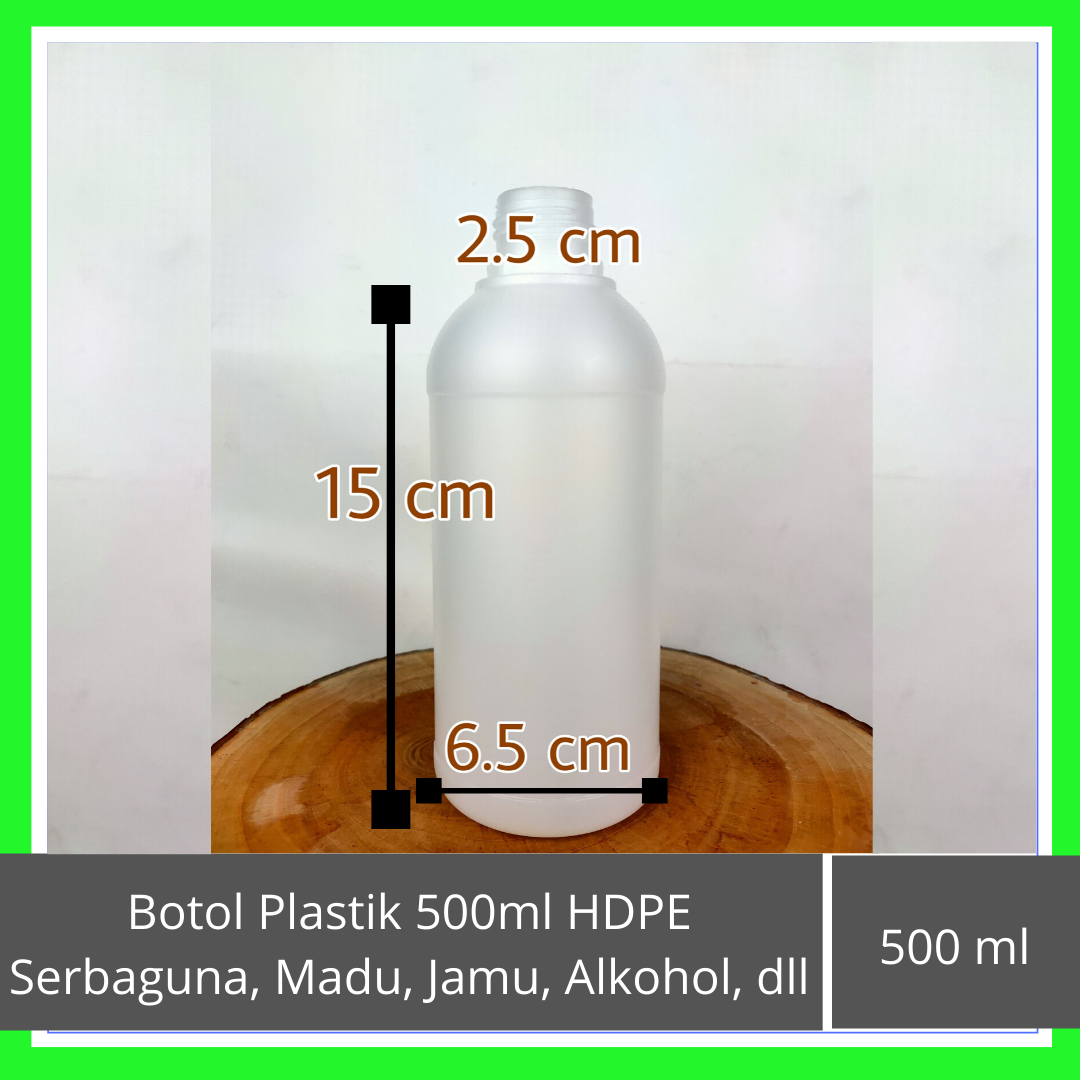 Botol Plastik 500ml HDPE Serbaguna Madu Jamu Alkohol Kimia Oli Parfum ...