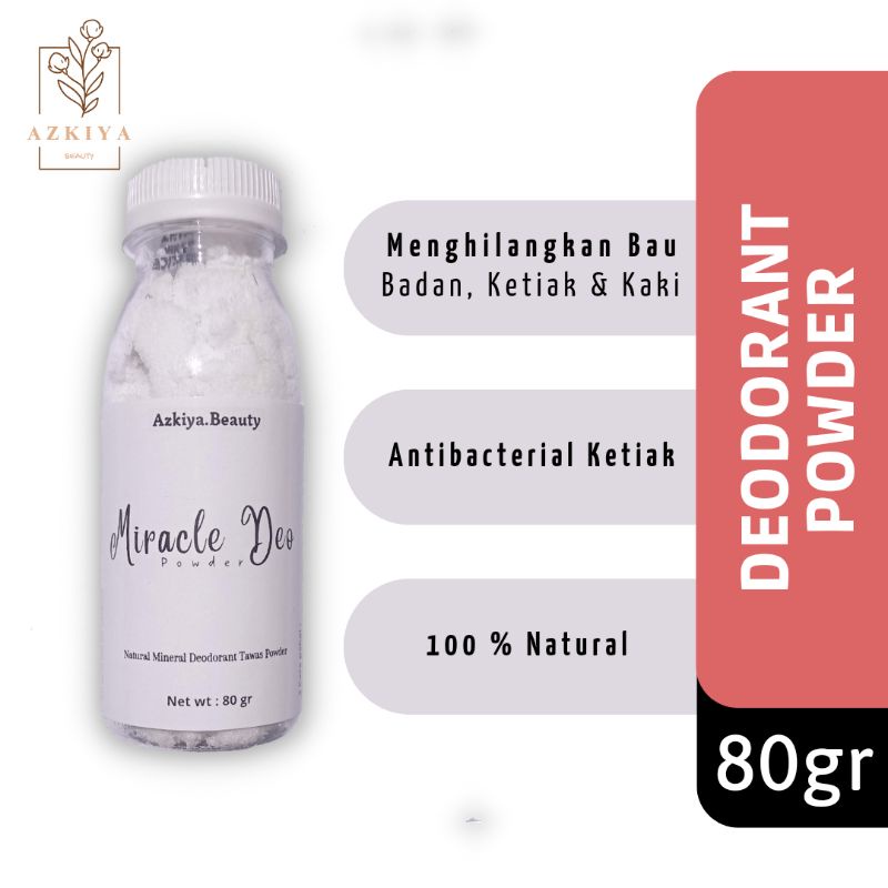 Deodorant Tawas Powder 80 Gr Miracle Deo Powder Azkiya Beauty Natural ...