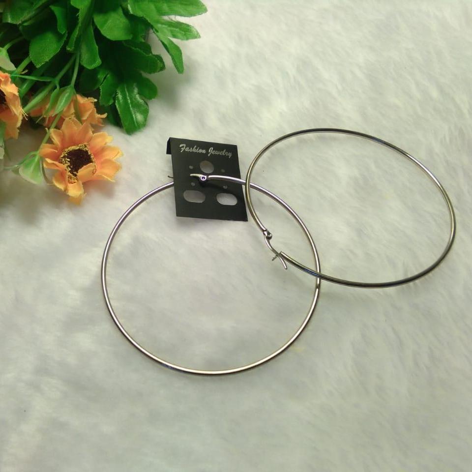 Anting Bulat Besar Warna Silver Terbaru Dan Terlaris | Lazada Indonesia