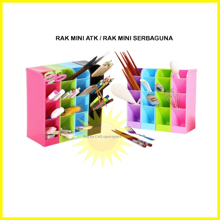 Tempat Penyimpanan ATK Pulpen Pensil - Rak ATK Mini 4 Sekat Serbaguna ...