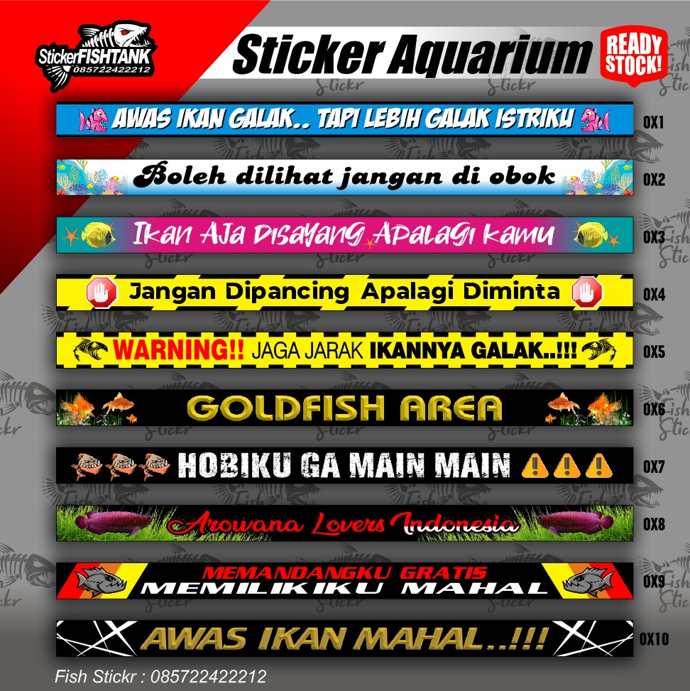Stiker Aquarium Sticker Kaca Aquarium Stiker Ikan Stiker FISH STICKER ...
