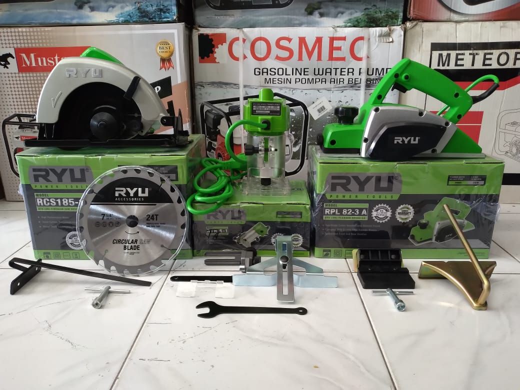 Paket pertukangan(3in1) RYU Circularsaw+Mesin serut+Mesin profil router ...