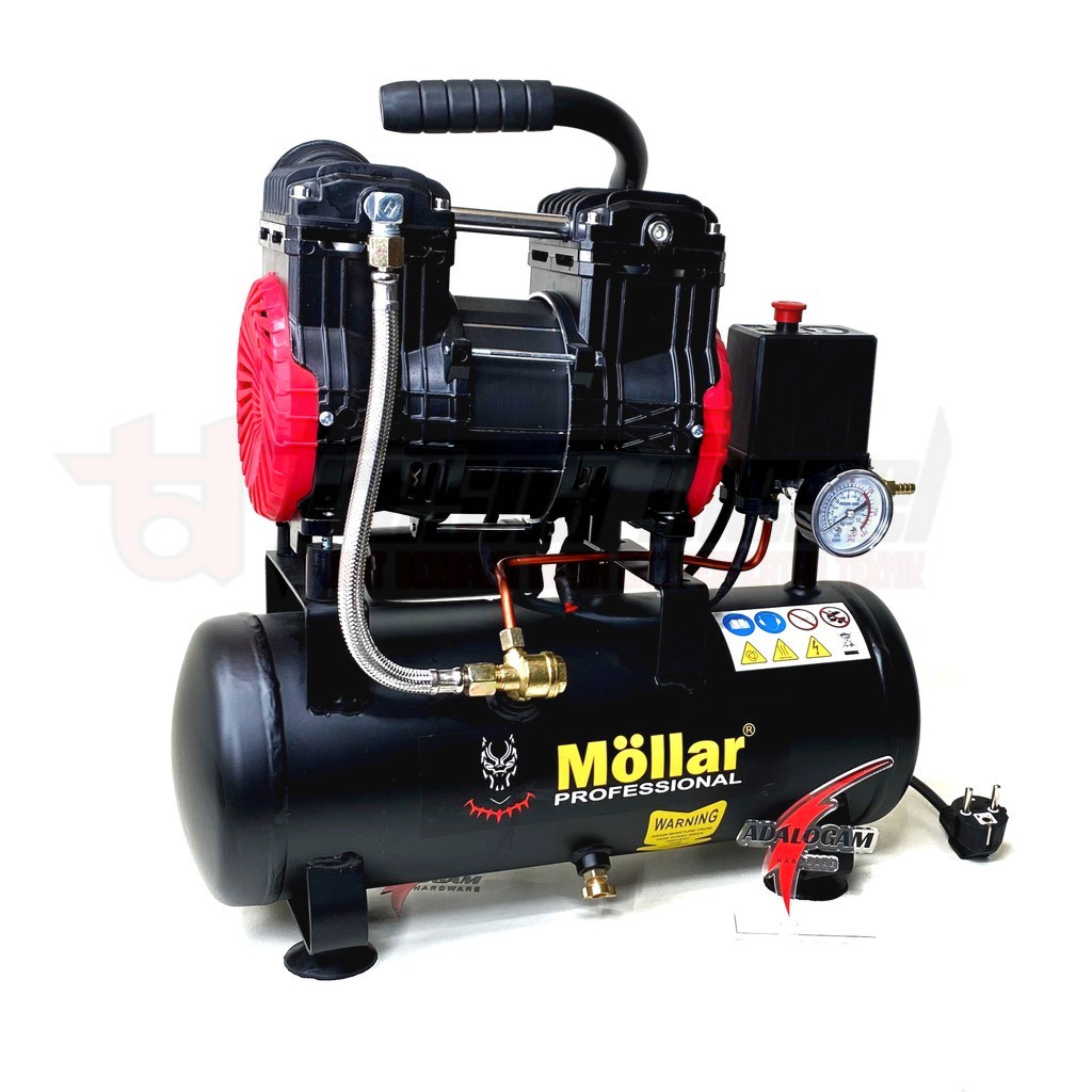 Mollar Kompresor Silent 3/4 HP 8L Mesin Kompressor Listrik 1 HP 8 Liter ...