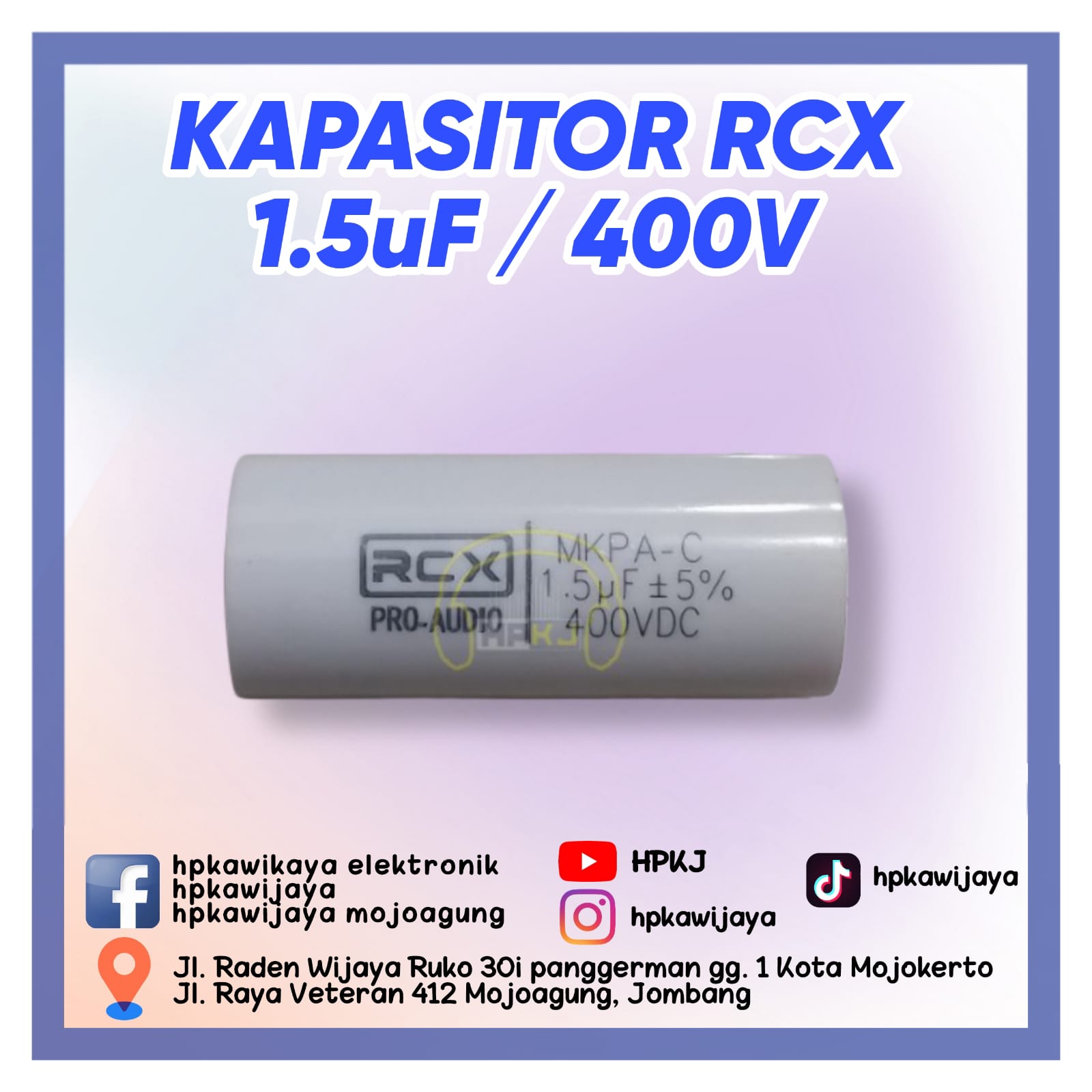 KAPASITOR RCX 1.5 uf 400 v kapasitor capasitor rcx 1,5uf 1.5uf 400v ...
