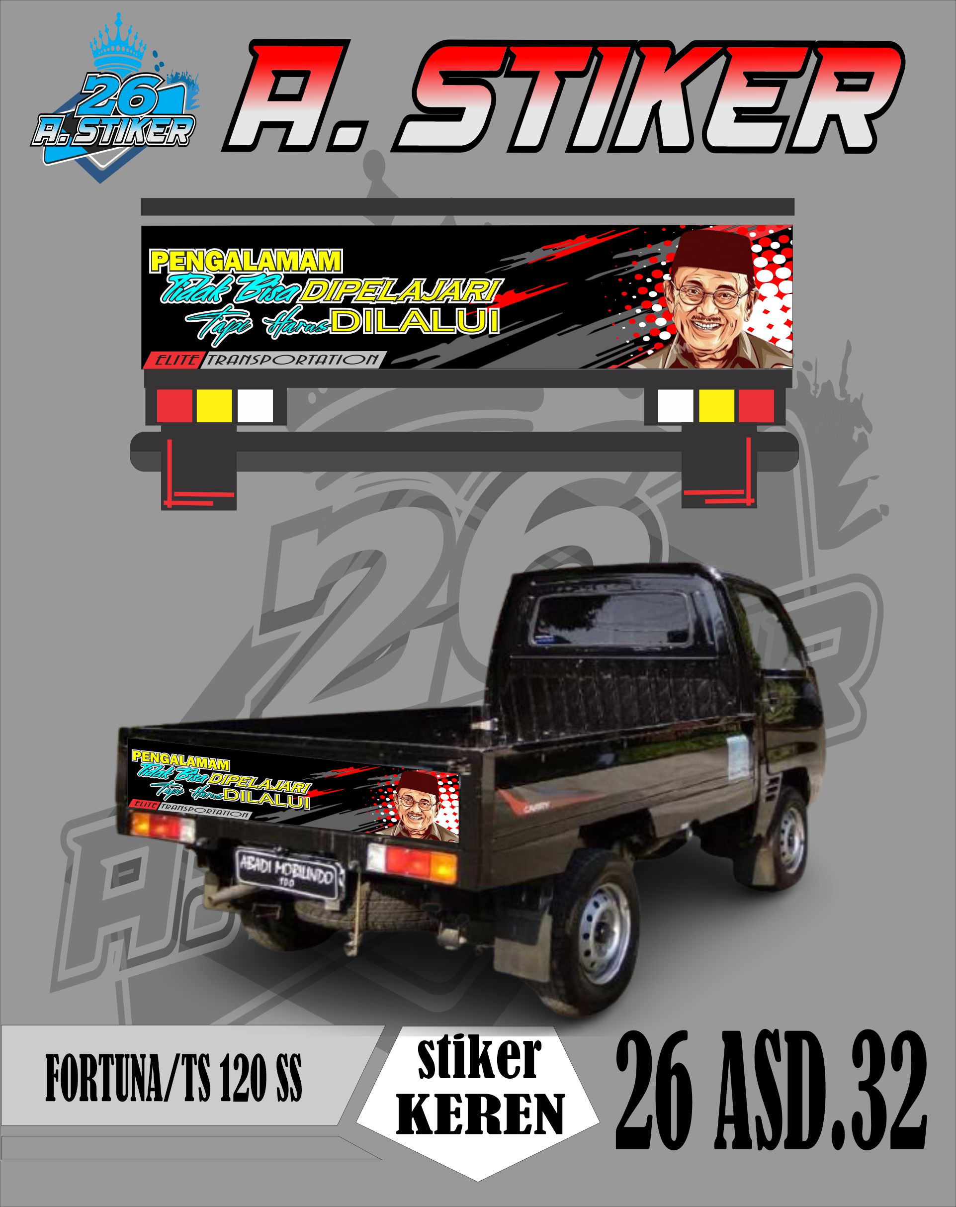 stiker pintu belakang all pickup stiker variasi pintu mobil carry ...