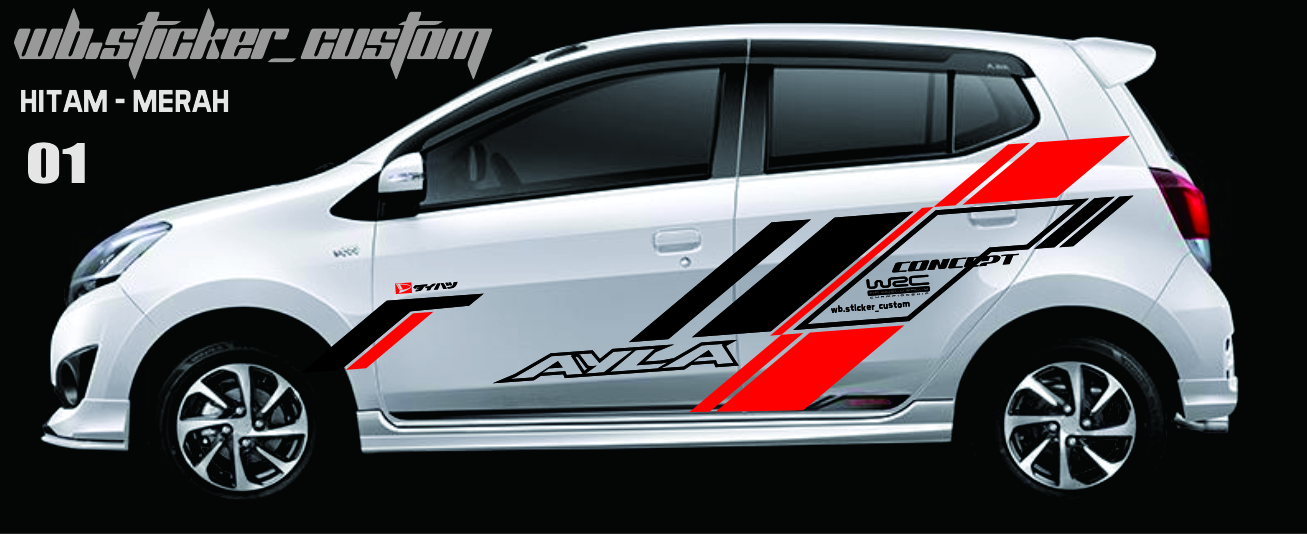 sticker variasi mobil cutting sticker decal mobil samping ayla,agya ...