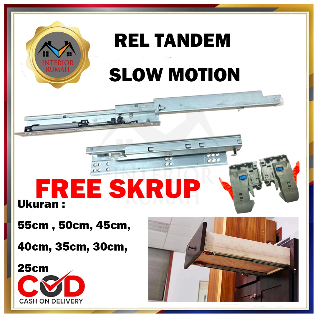 Rel Laci Tandem 45 cm Slow Motion Double Extention (2x Tarikan) isi 1 ...