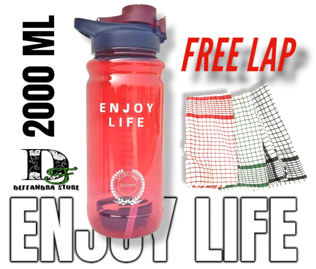 Botol minum 2 LITER /Botol Enjoy Life 2 Liter /Botol minum sport ...