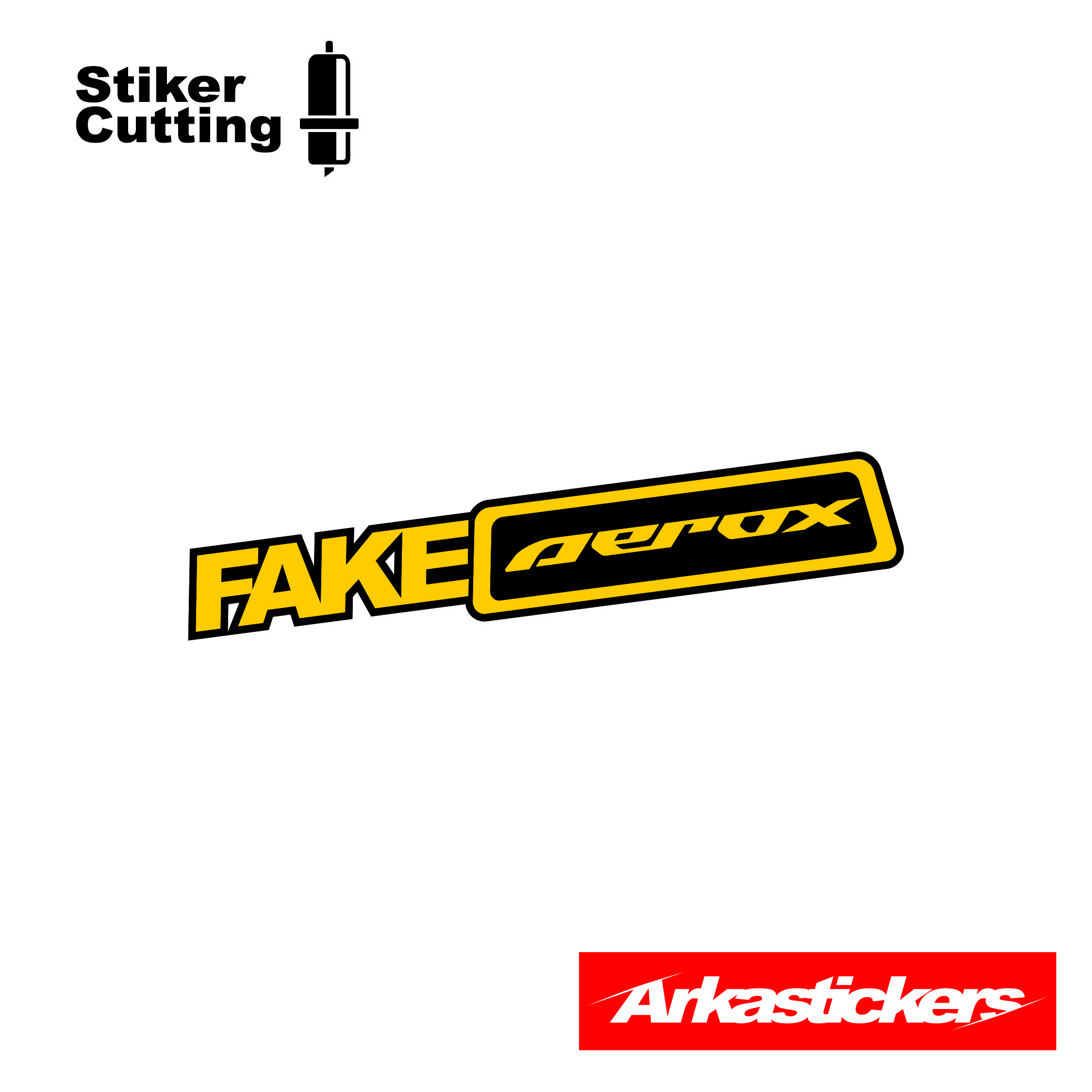 Cutting Stiker FAKE MOTOR YAMAHA untuk Motor Mobil Helm dll bisa ...