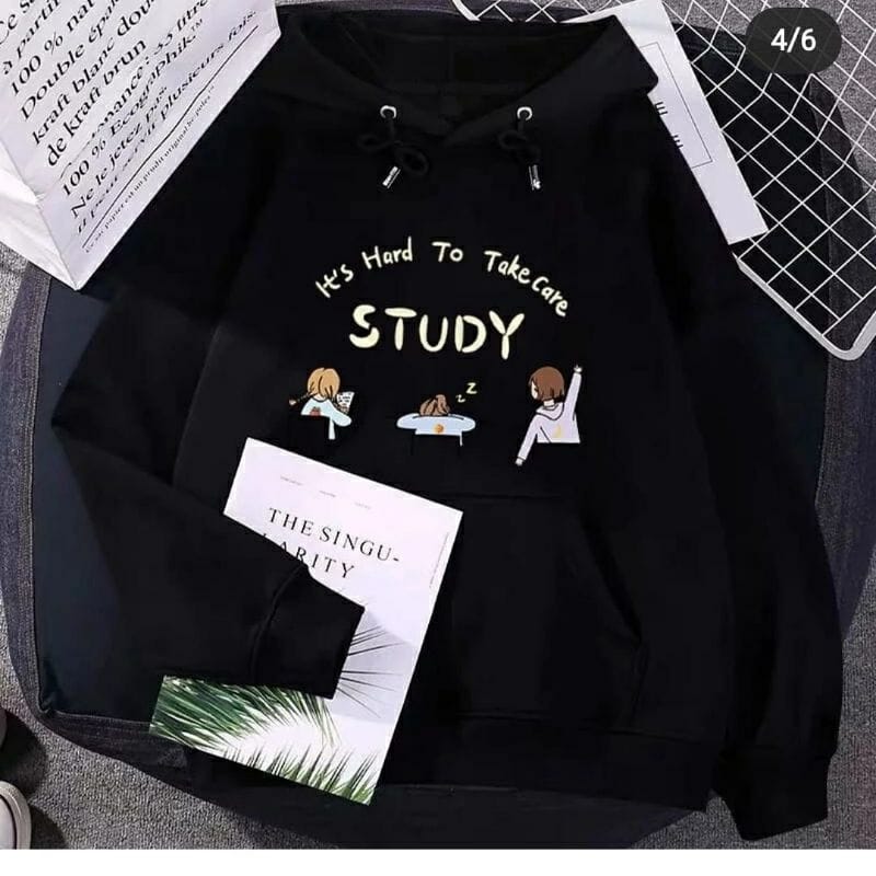 HOODIE WANITA KEKINIAN - HOODIE STUDY - HOODIE TEBAL TERBARU FLEECE ...