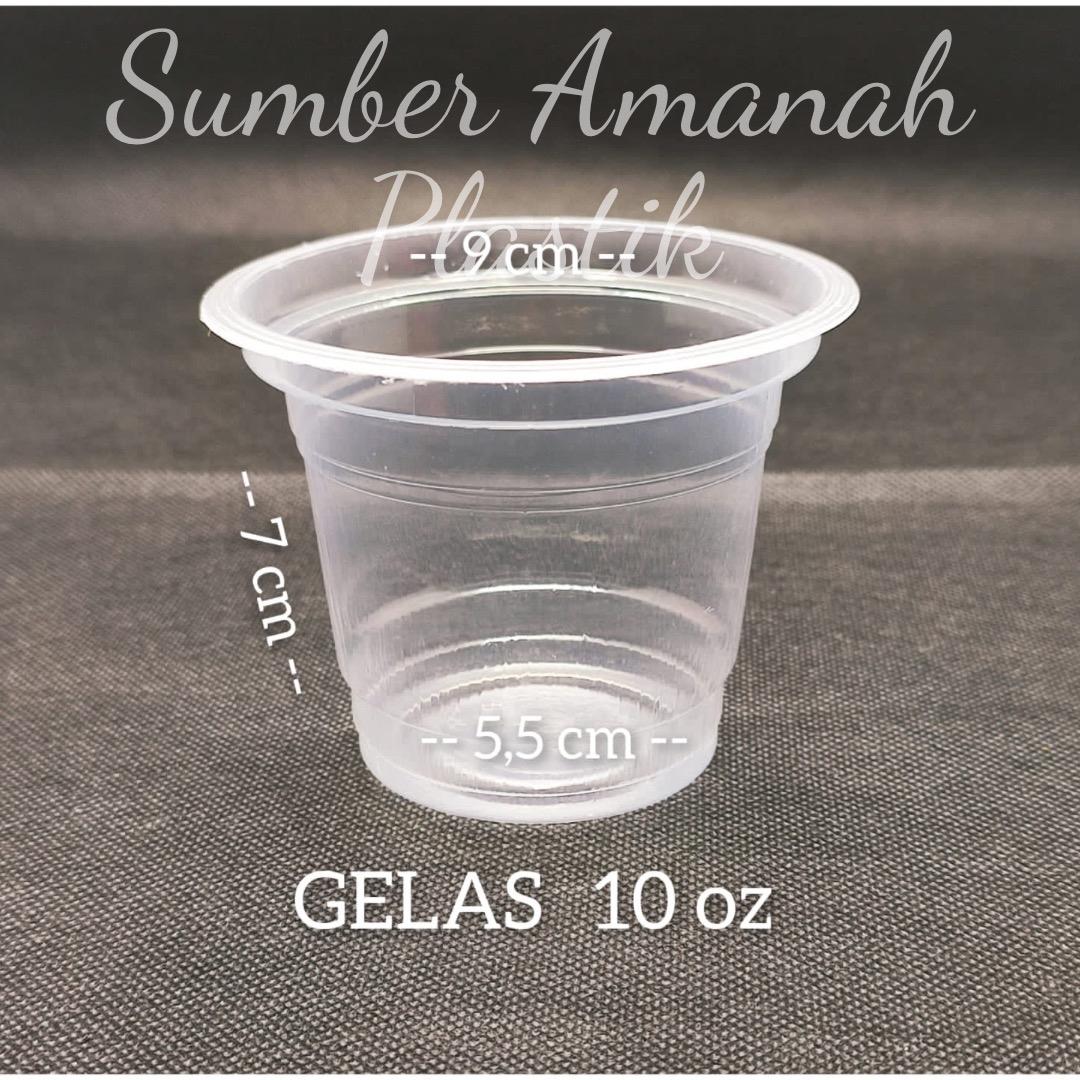 Gelas Plastik Bening 10oz Isi 50pcs | Cup Plastik Minuman 10 oz | Lazada Indonesia