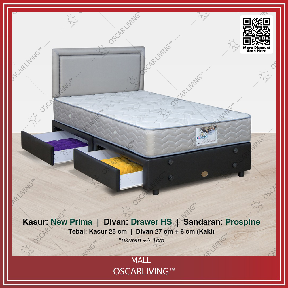 Kasur Guhdo Drawer HS New Prima Set Prospine Tebal 25Cm Abu Khusus Jabodetabek | Lazada Indonesia