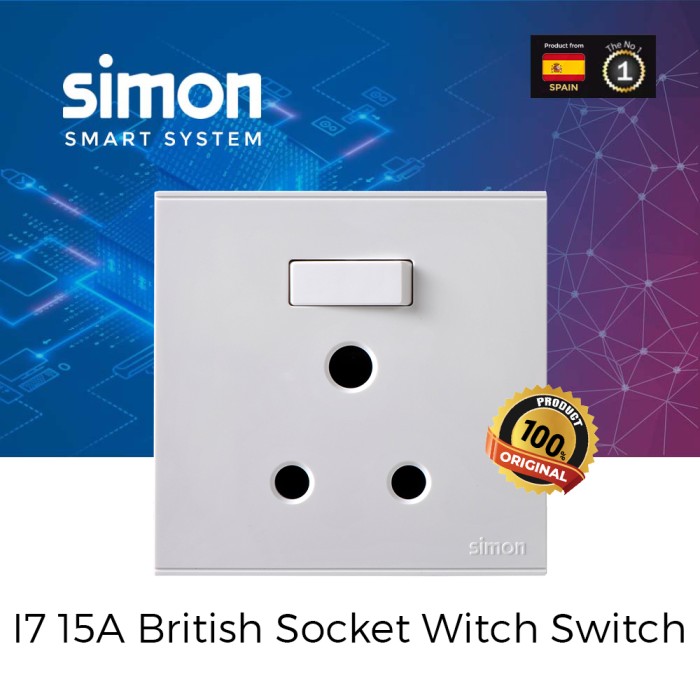 Simon I7 Series 15A British Socket Module with Switch | Lazada Indonesia