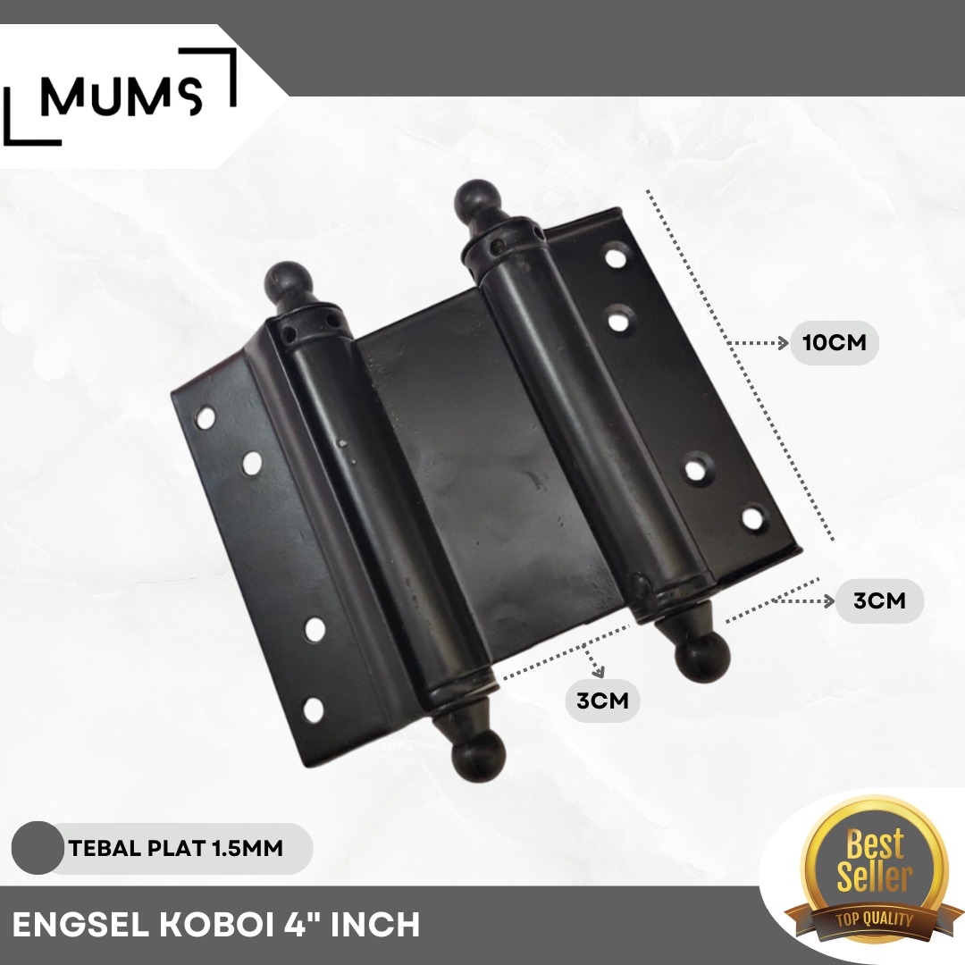 Engsel Pintu Koboi IGM 4" Inci Engsel Veer Engsel Hitam Besi Bolak ...