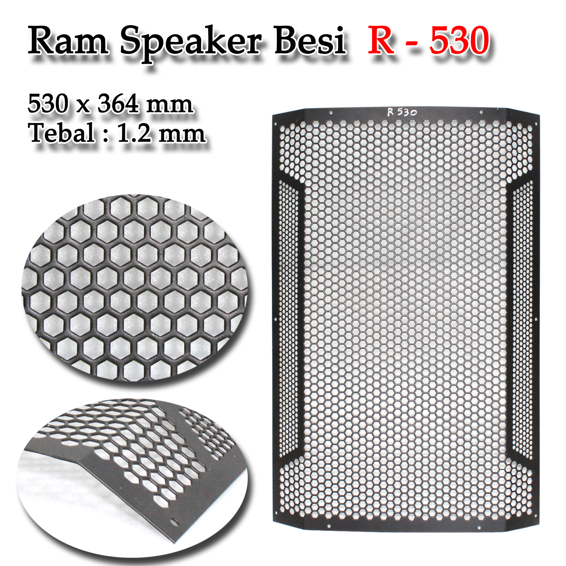 2 Lembar Ram Speaker Besi R-530 | Grill Speaker Besi P 530 MM X L 345 ...