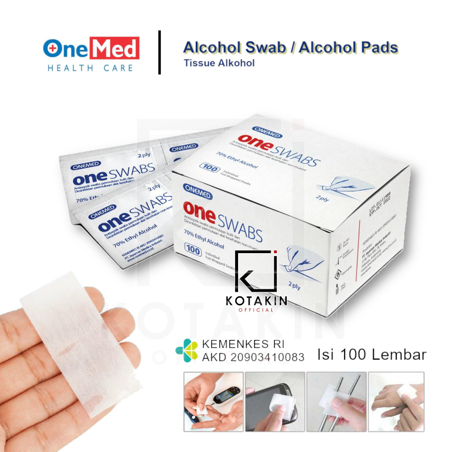 Alcohol Swab ONEMED isi 100lembar - Alcohol Pads - Tissue Alkohol ...