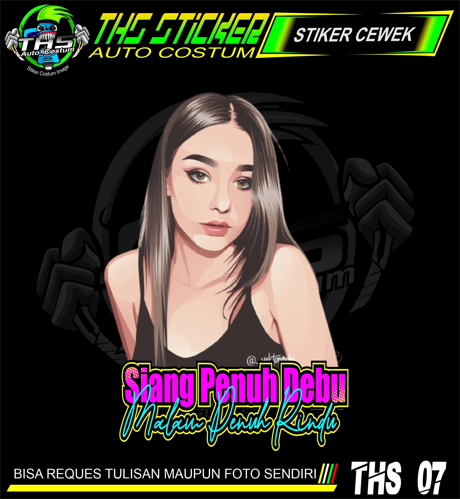 Stiker Cewek Cantik Vinyl Bisa Request Custom Sticker Variasi Mobil ...