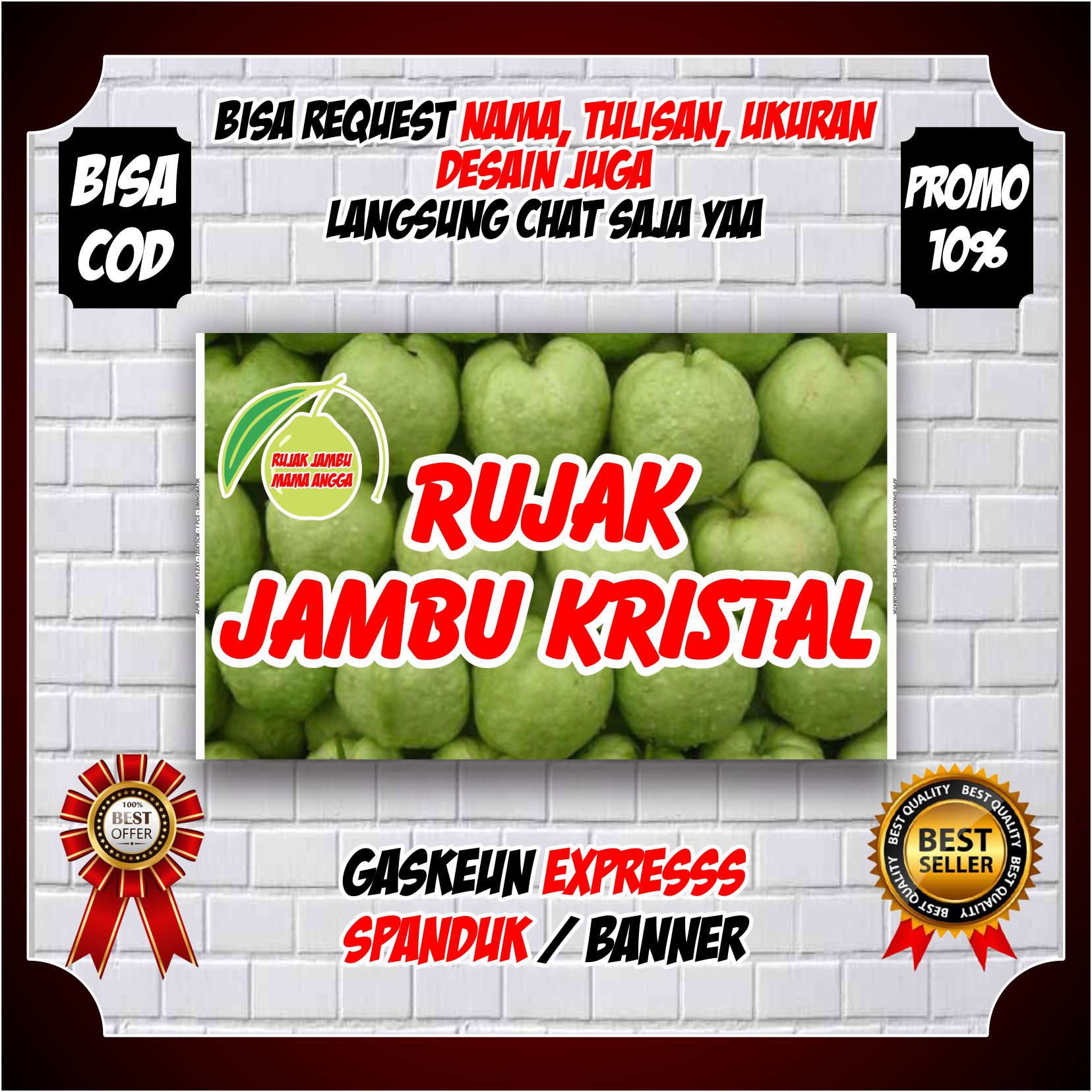 Spanduk Banner Rujak Jambu Kristal Keren Berkualitas Keren Custom ...