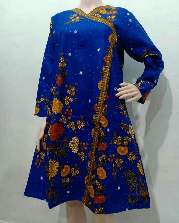 ATASAN TUNIK BATIK KOMBINASI MODEL TERBARU PAKAIAN KANTOR REMAJA MASA ...