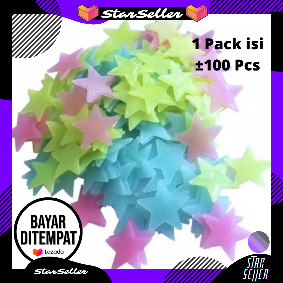 [ COD ] STIKER BINTANG PER 100 PCS / STIKER DINDING / STICKER BINTANG ...