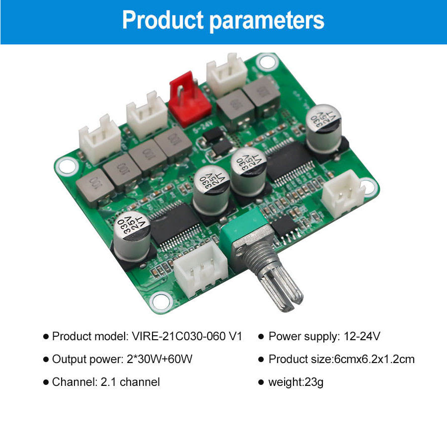 Audio Amplifier Subwoofer 2.1 HiFi penguat USB DAC 2x30W + 60W modul ...