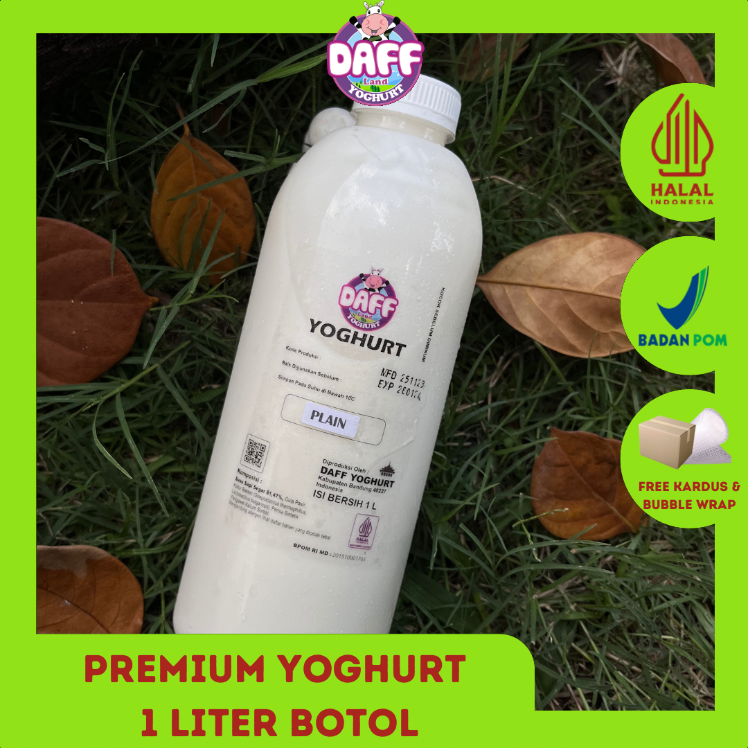 YOGHURT PLAIN BOTOL 1 LITER | DAFF YOGHURT PLAIN LOWFAT 1 KG | Lazada ...