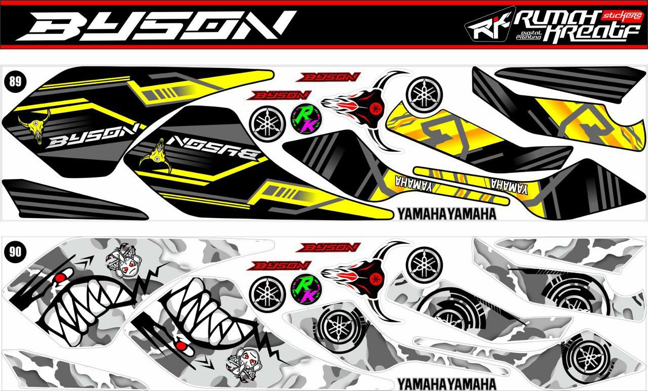 striping variasi stiker motor decal Byson sticker di laminasi tahan ...
