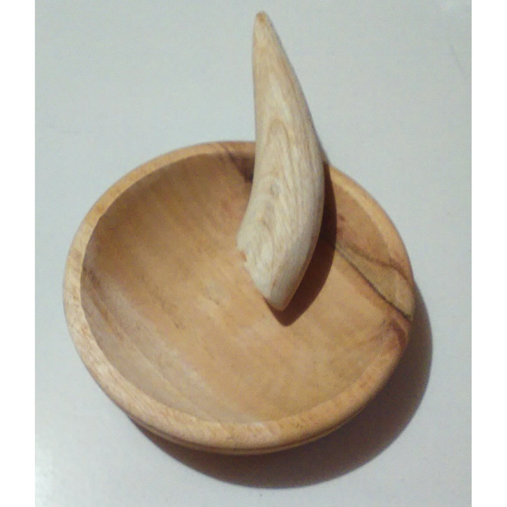 COBEK KAYU SATU SET 1 SET + ULEKAN COET MUTU | Lazada Indonesia