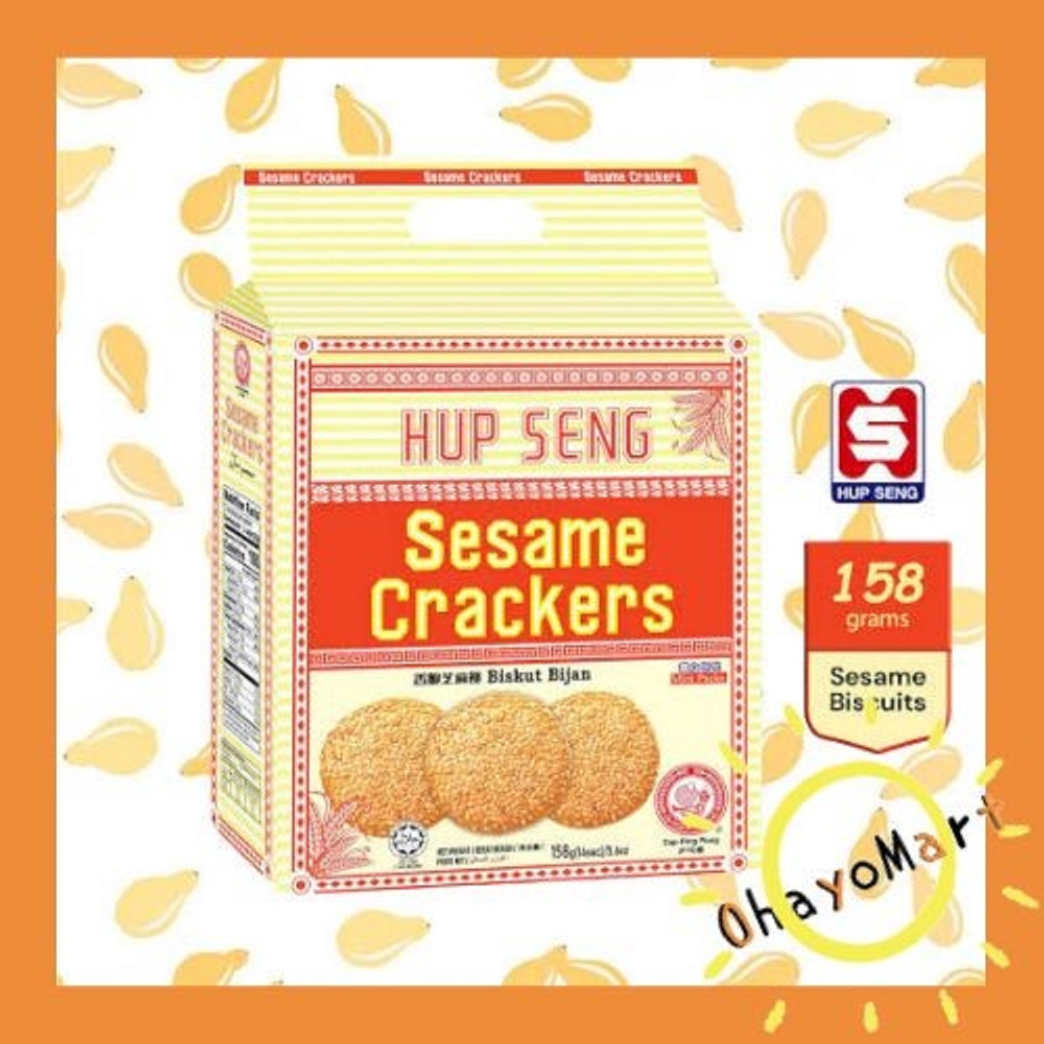 Hup seng Sesame Crackers Sachet / Hupseng Biskuit Sesame Sachets 158g ...