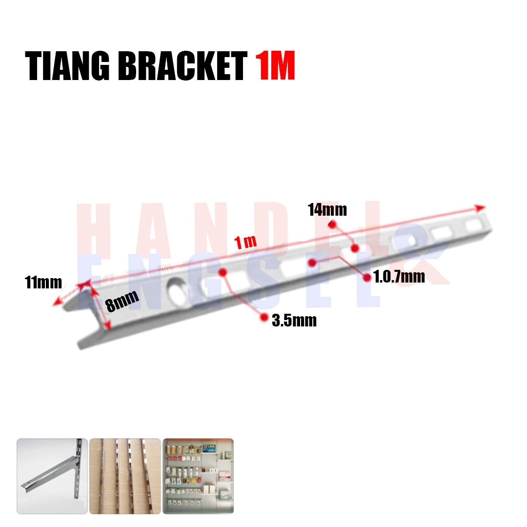 Tiang Bracket Kaca Kayu Rel Tiang Braket Penyangga Rak Dinding | Lazada ...