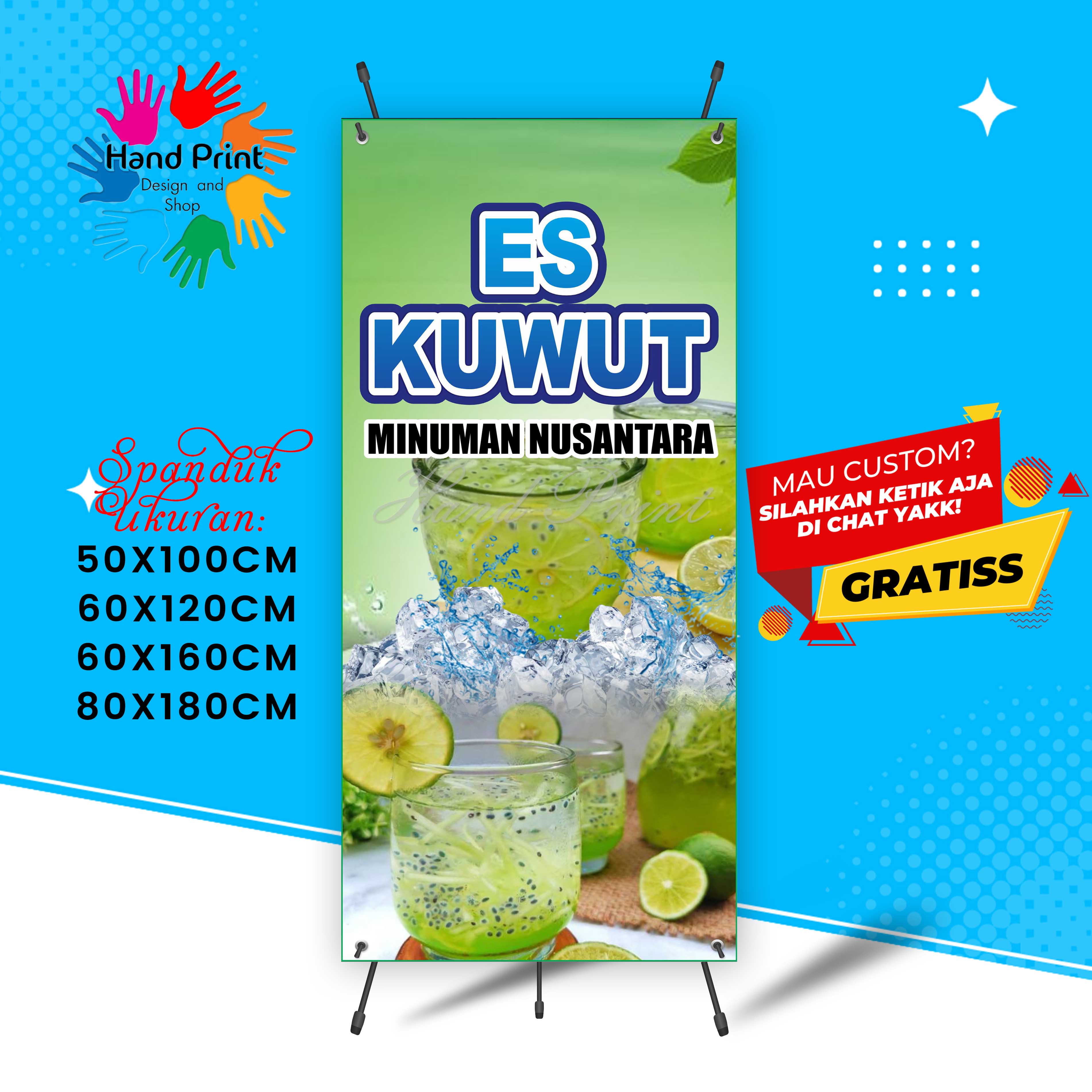 Cetak Spanduk Banner Jualan Es Kuwut Bali MMT Spanduk Custom 60x160 ...