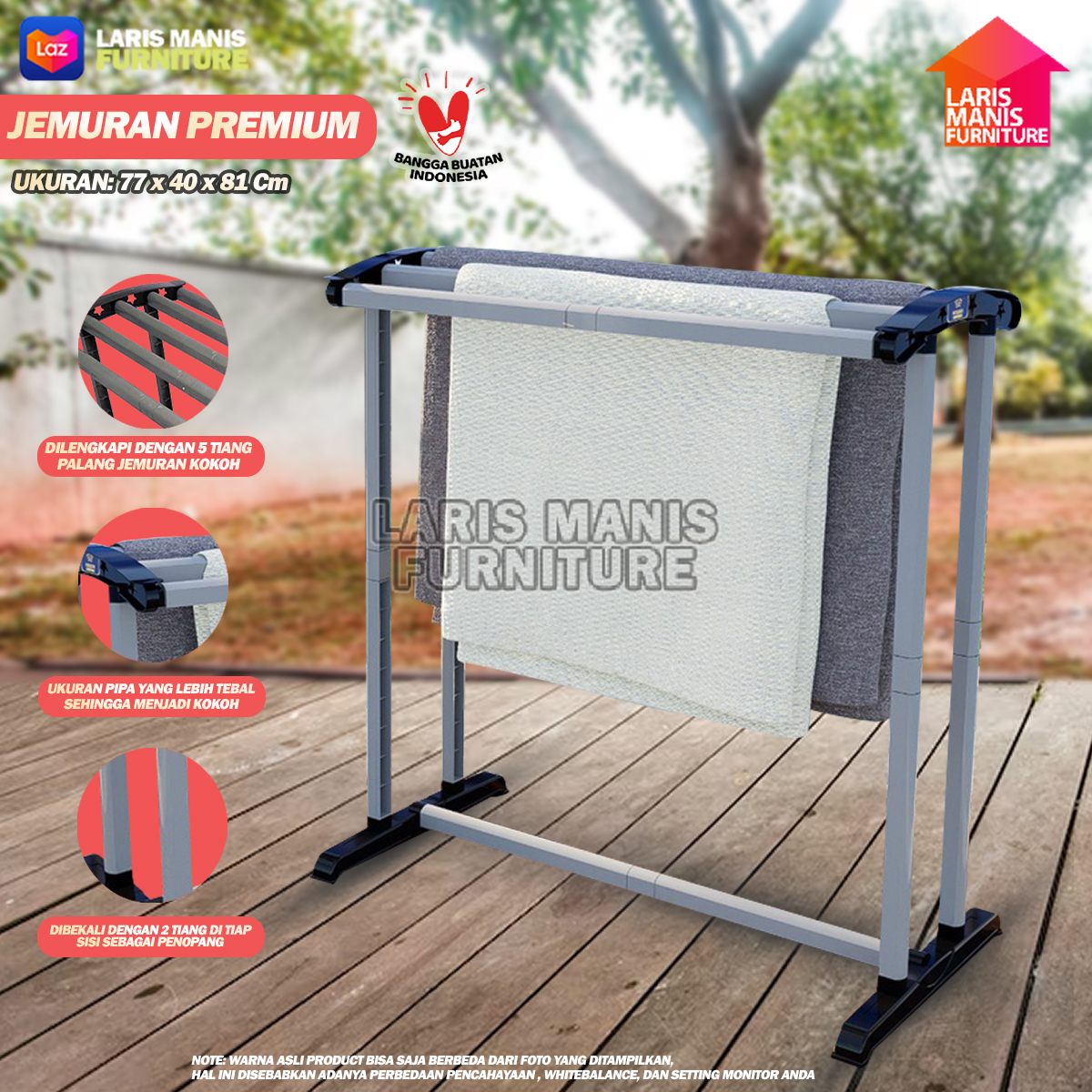 RAK/JEMURAN HANDUK DAN PAKAIAN JEMURAN STAINLESS TERMURAH CLOTHES RACK ...