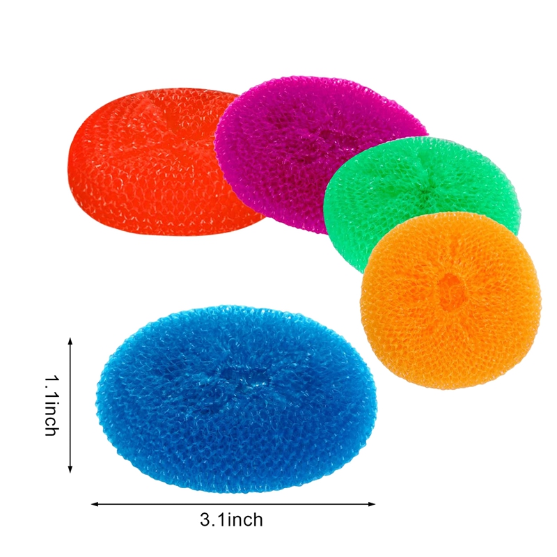 Scouring Pads Round Dish Pads Plastic Non-Scratch Dish Scrubbers ...