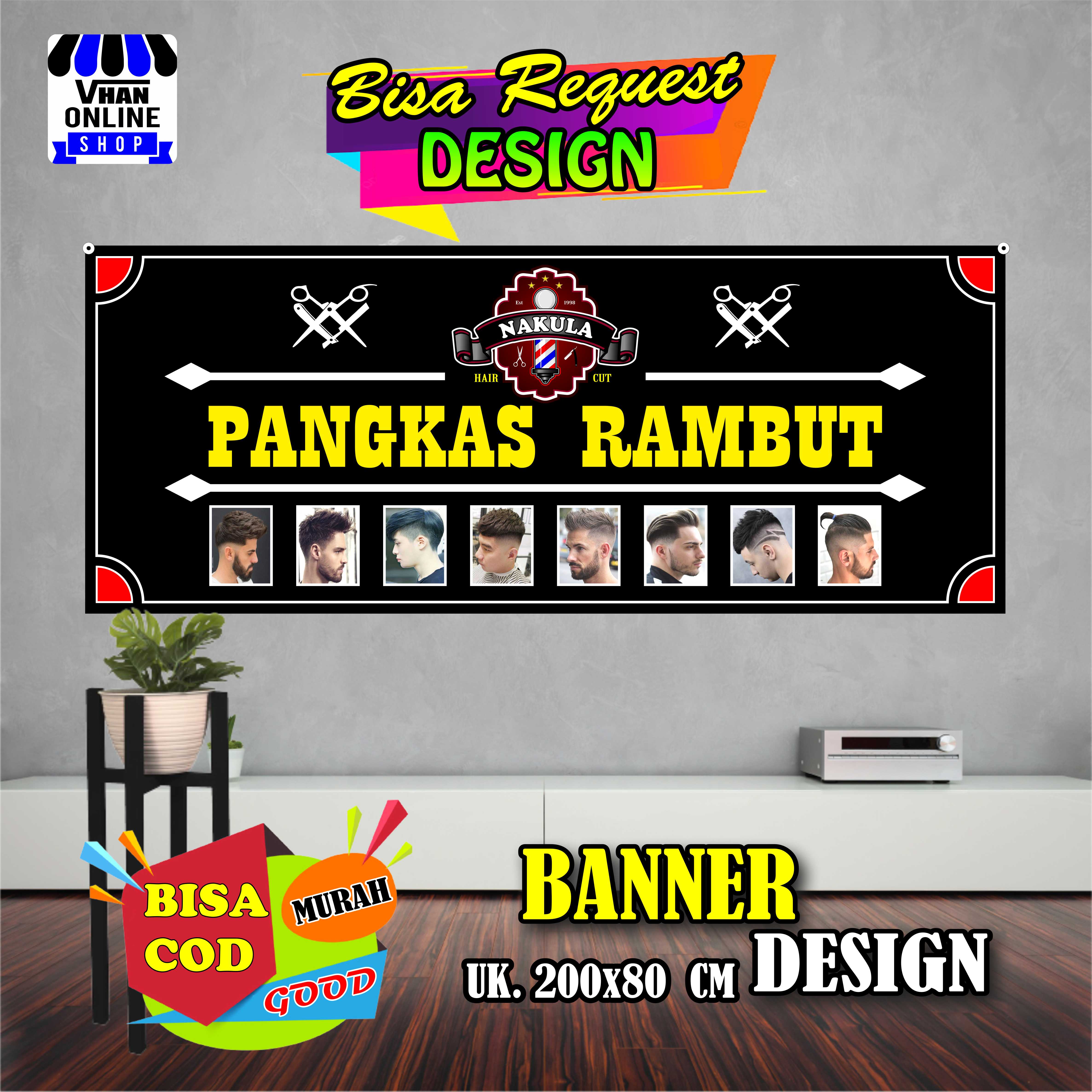 Spanduk Banner Pangkas Rambut, Barbershop, Potong Rambut Keren Bagus ...