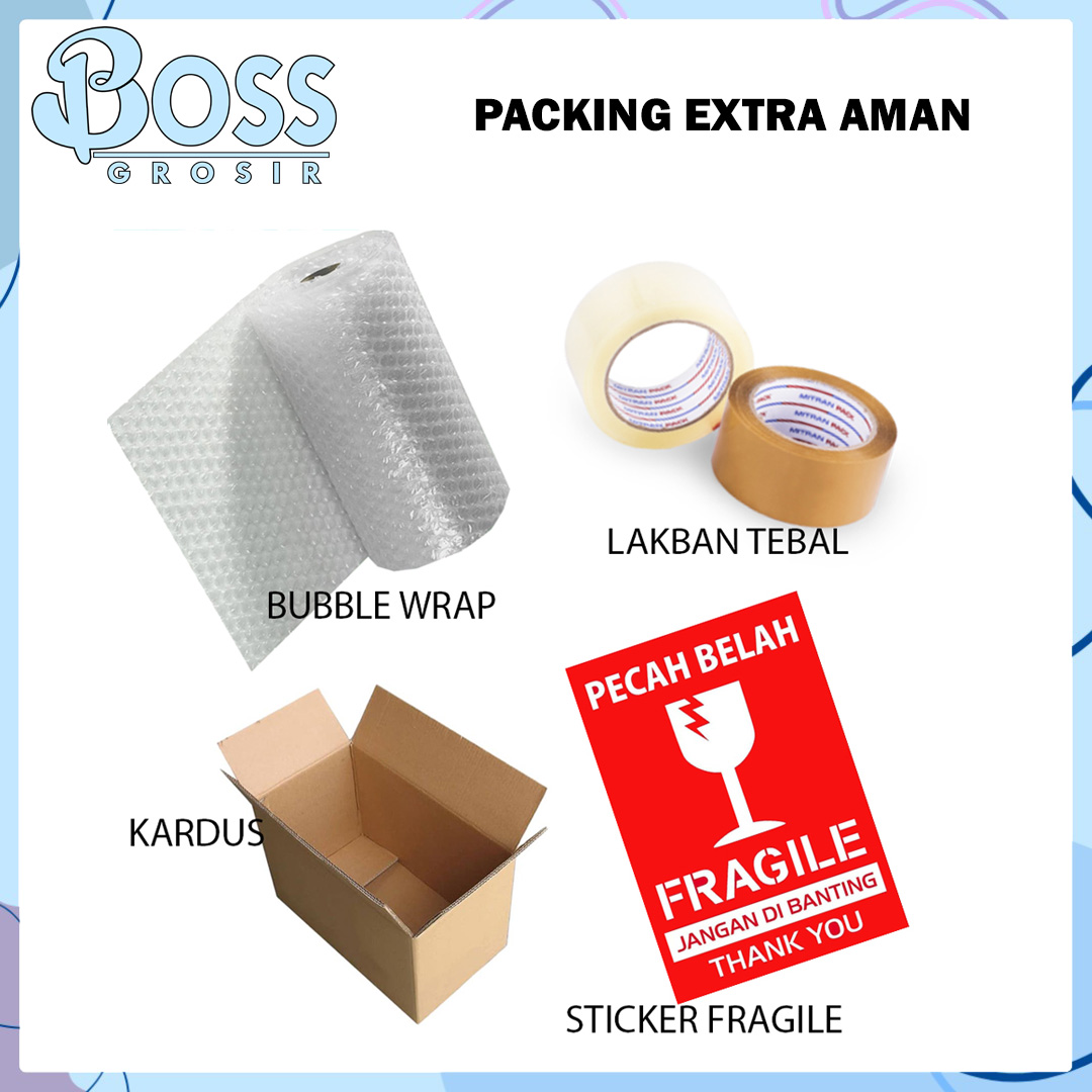 PACKING EKSTRA AMAN (BUBBLE WRAP + DUS TEBAL + GULUNG LAKBAN + STICKER ...