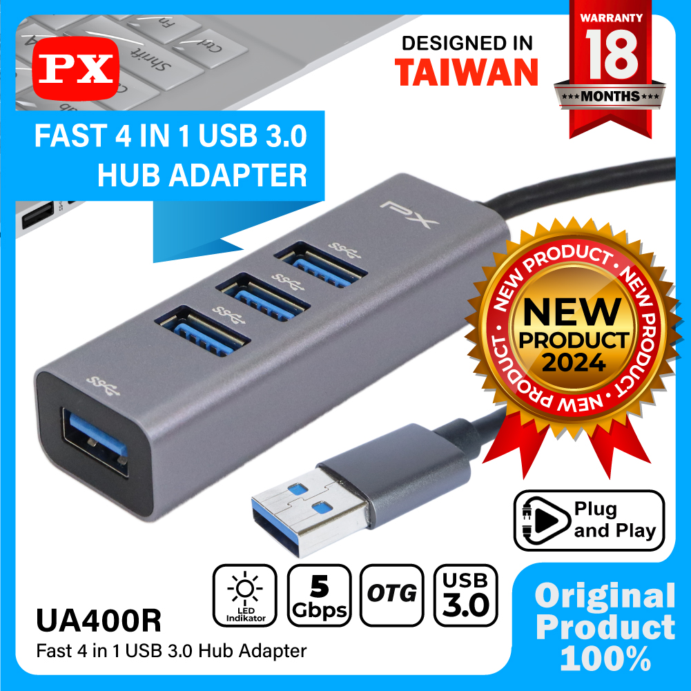 USB Hub Converter USB 3.0 Connector Adaptor Laptop 4 in 1 PX UA400R ...