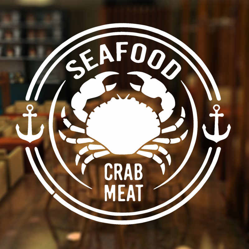Sticker Cutting Vinyl Usaha Cafe Restoran Kepiting Seafood Crab Meat ...