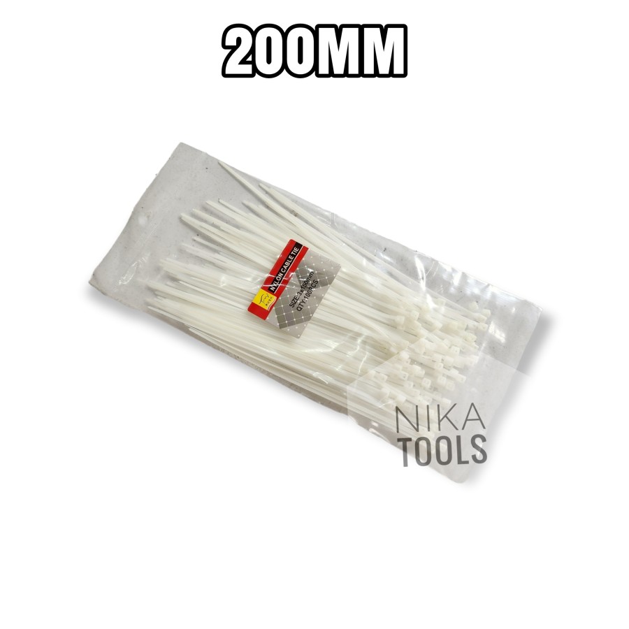 Kabel Tis 20 cm 200 mm Cable Ties Tie Nylon Nilon Putih 100 pcs ...