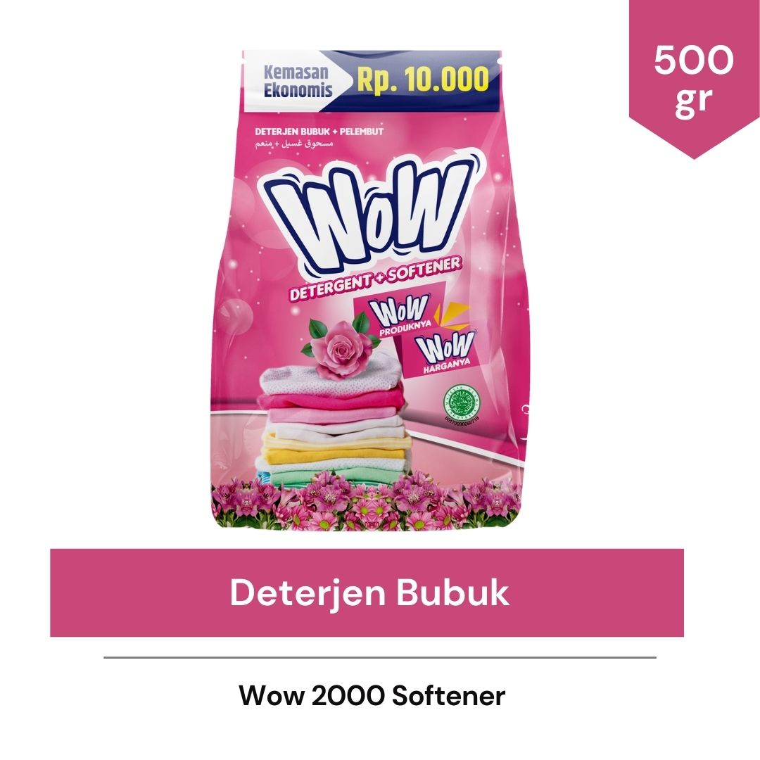 WOW 2000 Deterjen Softener 500gr Pink - Sabun Cuci Baju | Lazada Indonesia