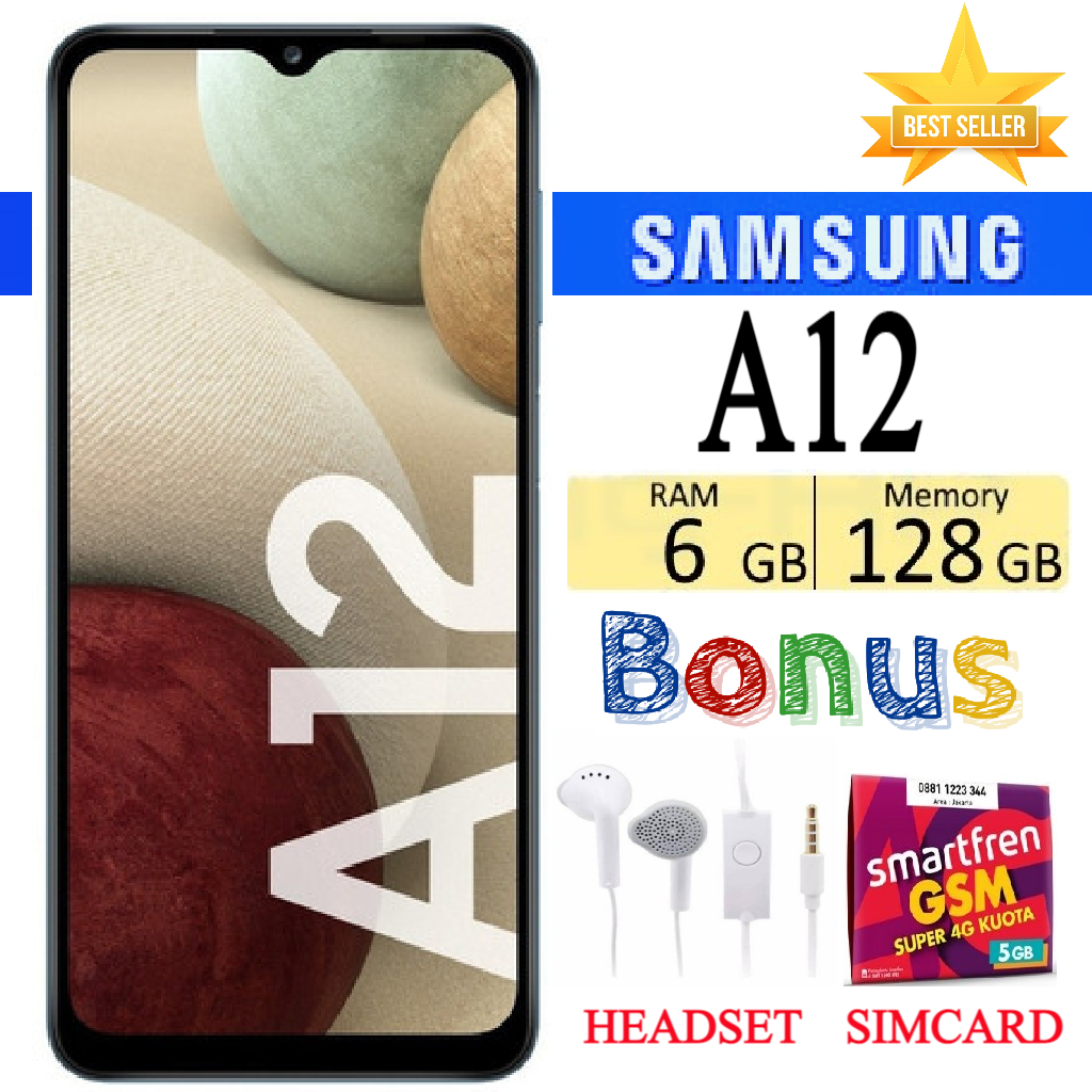 Samsung Galaxy a12 / A12 (2021) RAM 6GB ROM 128GB FULLSET Bergaransi ...