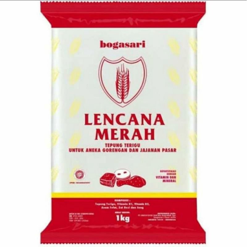 Tepung Terigu Lencana Merah 1 kg, 1 dus isi 12 | Lazada Indonesia