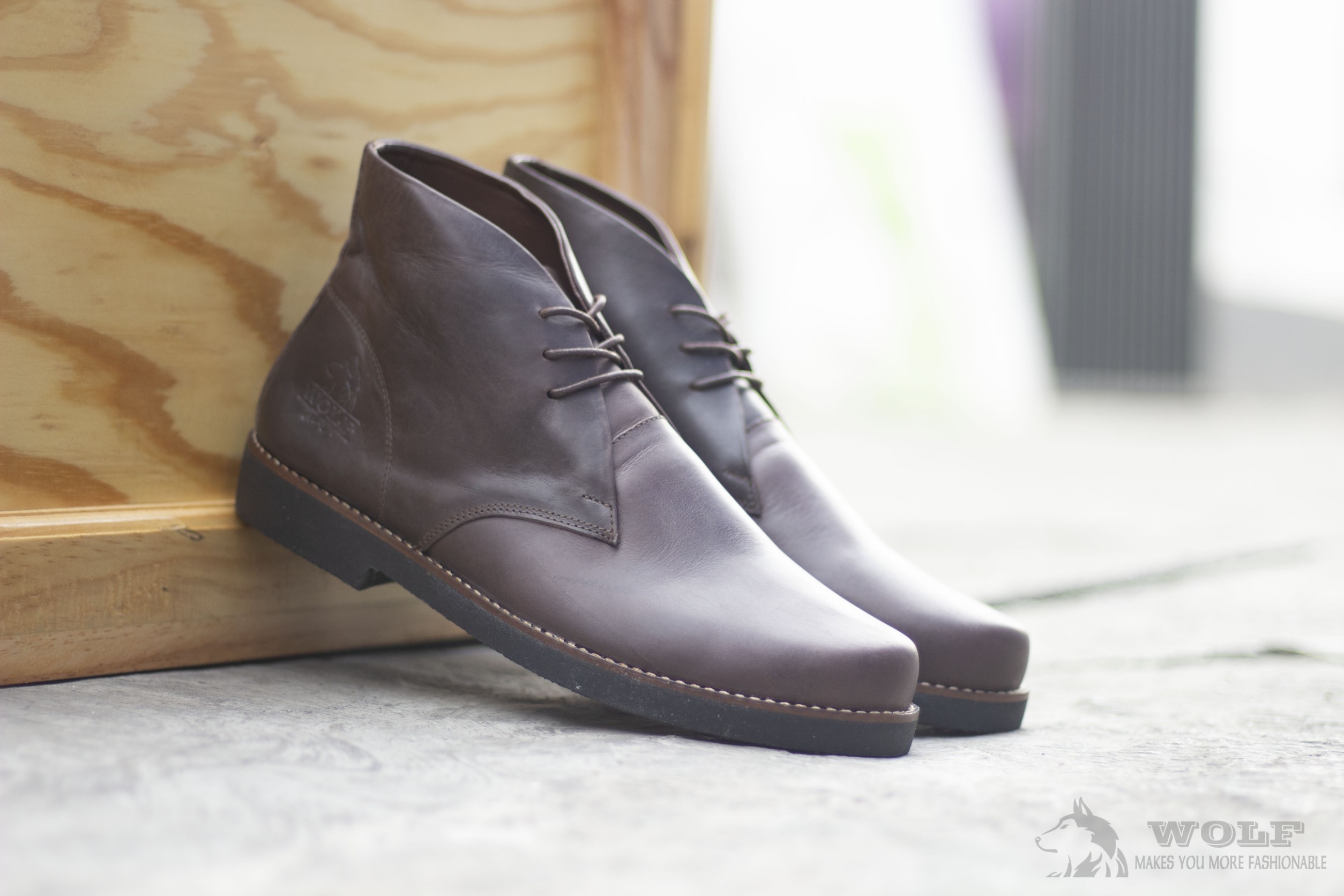 Sepatu Boot Brodo Pria Kulit Asli Wolf Badlintong Brown Original Sepatu ...