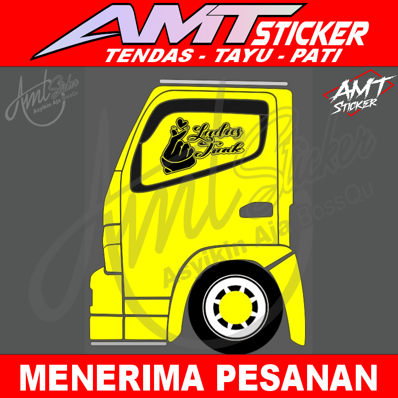 STICKER BLOK KACA SAMPING TRUK CANTER - BISA CUSTOM GAMBAR, TULISAN DAN ...
