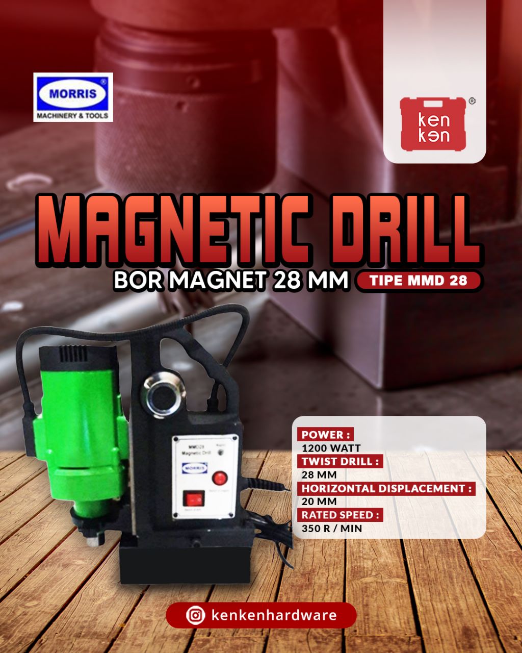 MORRIS BOR MAGNET 28MM MAGNETIC DRILL 28MM MMD28 MMD 28 MORRIS | Lazada ...