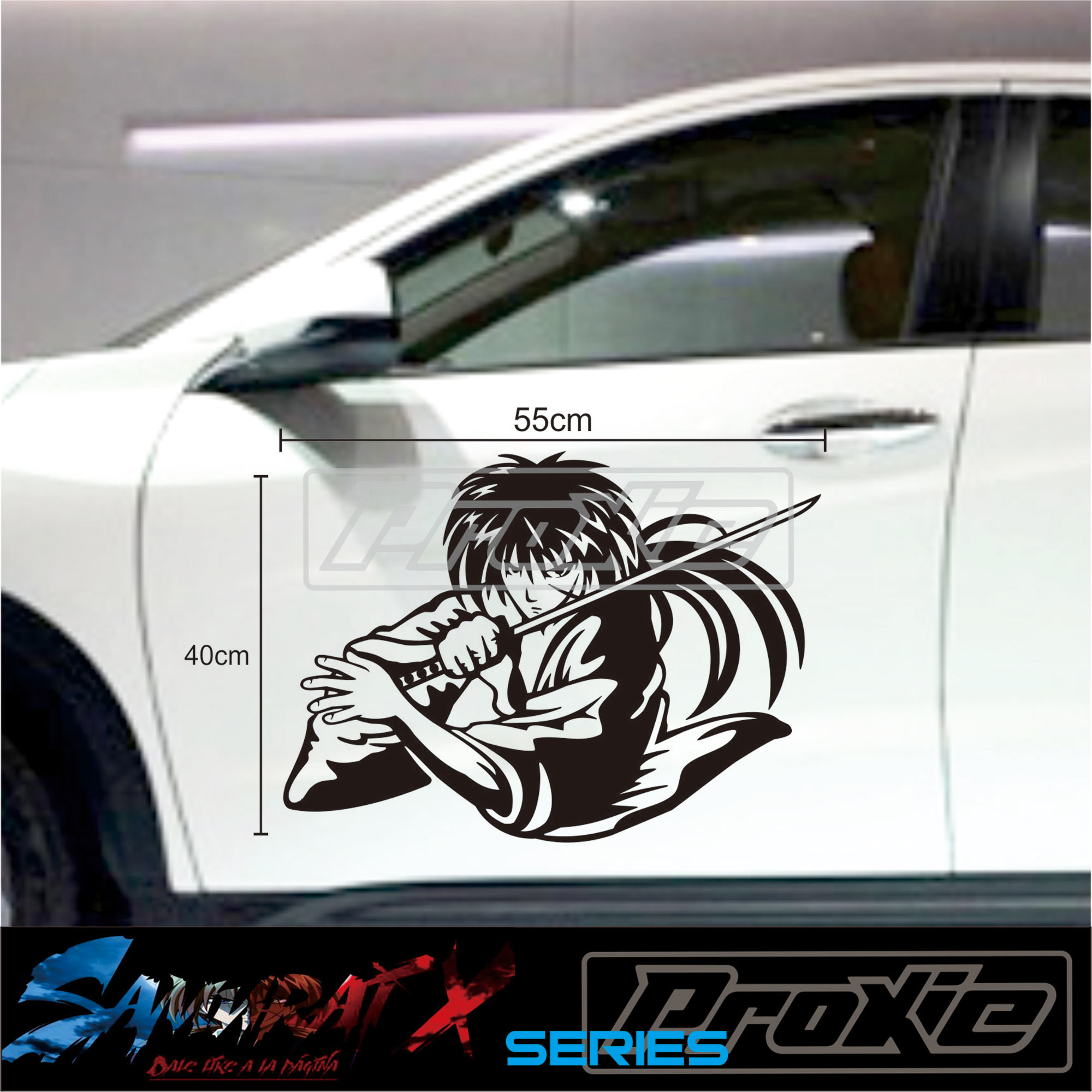 Sticker Mobil Cutting Stiker Animasi Samurai untuk pintu mobill Sticker ...