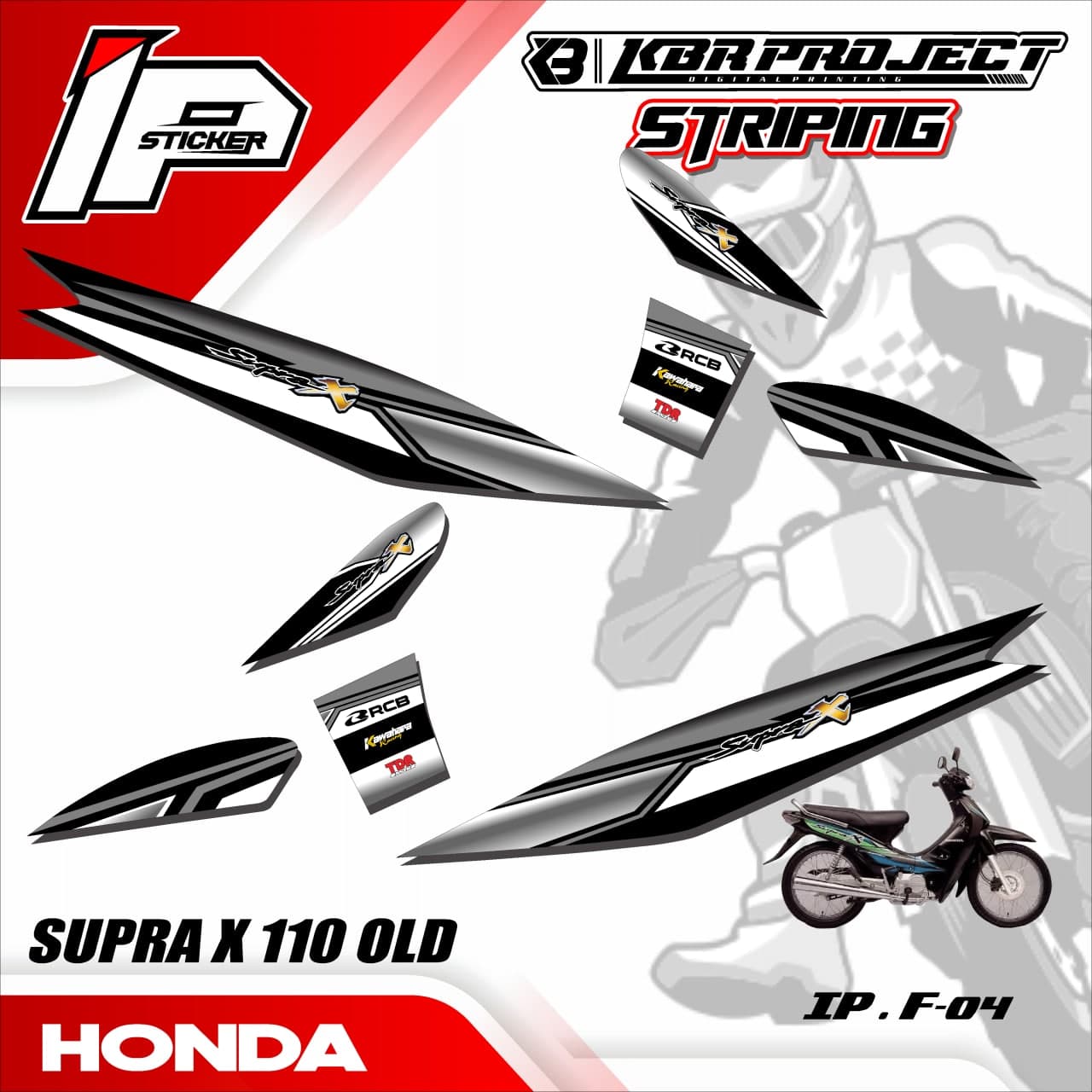 Striping SUPRA X 110 OLD - Sticker Striping Variasi List HONDA SUPRA X ...