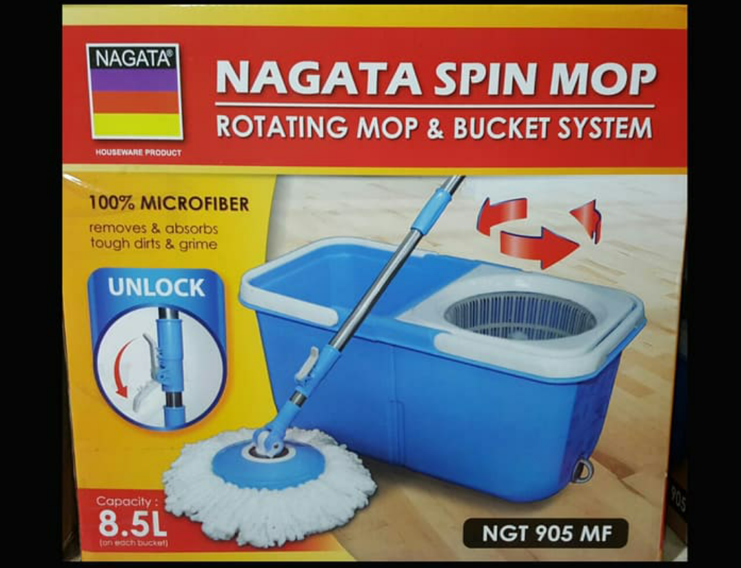 NAGATA Spin Mop Putar Microfiber NGT 905 MF Alat Pel Lantai + Ember ...