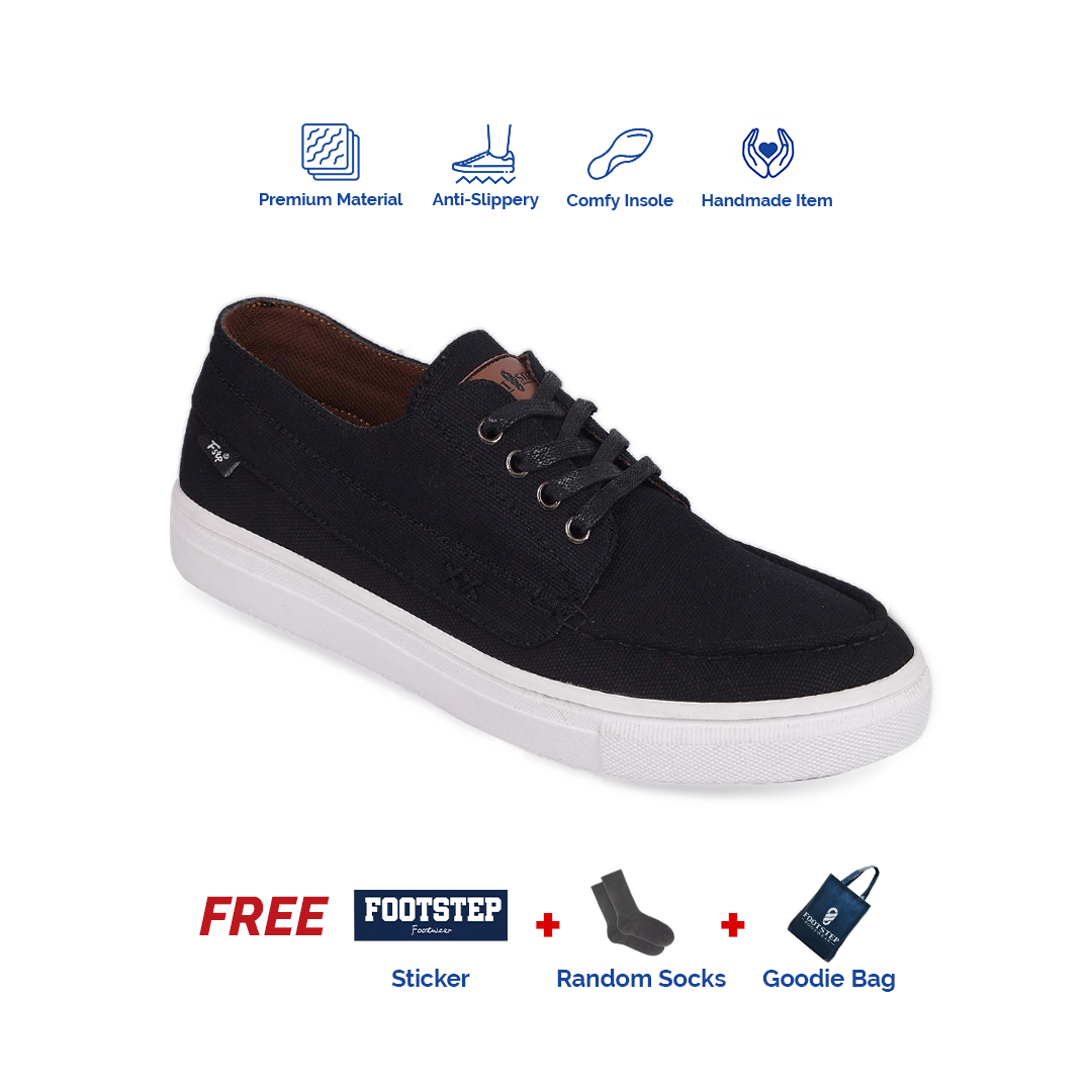 Footstep Footwear Sepatu pria Sneakers Eternal Black Original Shoes ...