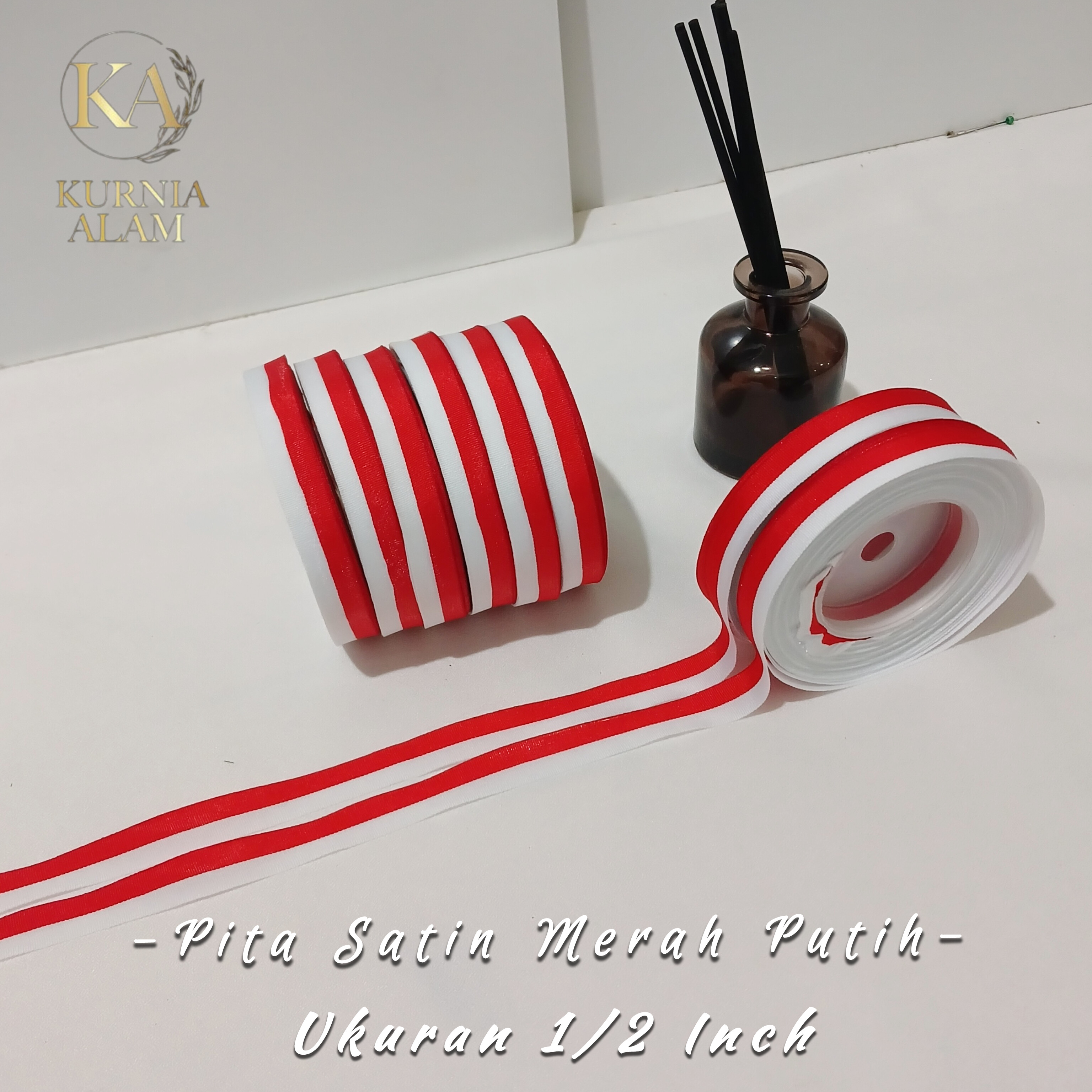 Pita Satin Merah Putih / Pita Merah Putih Indonesia / Pita Kain Bendera ...