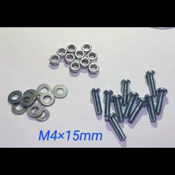 10set Baut mur ring JP kepala bulat M4 x 15 | Lazada Indonesia